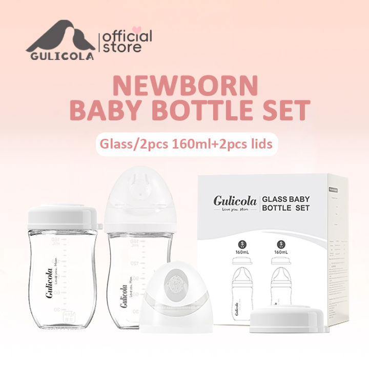 Gulicola Glass Feeding Bottle Newborn Baby Essential Gift set, 1-3 ...
