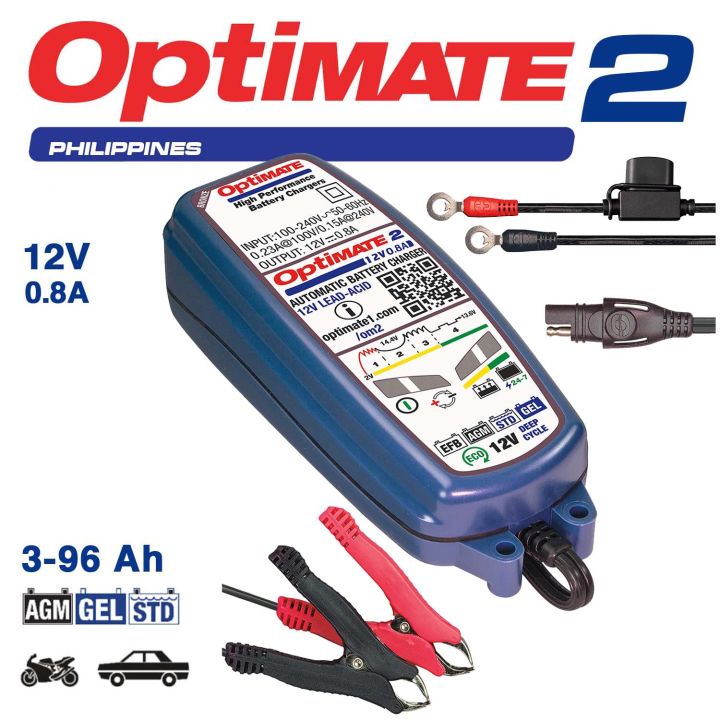 Optimate Battery Charger #2 -12V 0.8Amp, 4-step Maintenance OPTIMATE ...