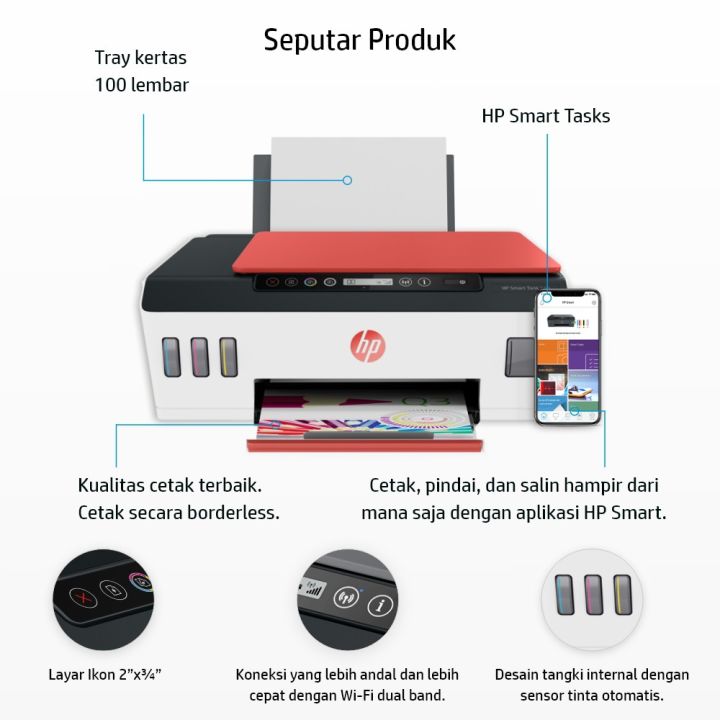 Printer HP Smart Tank 519 AiO Warna Wifi Cetak Murah (Rp 21/lembar) HP ...