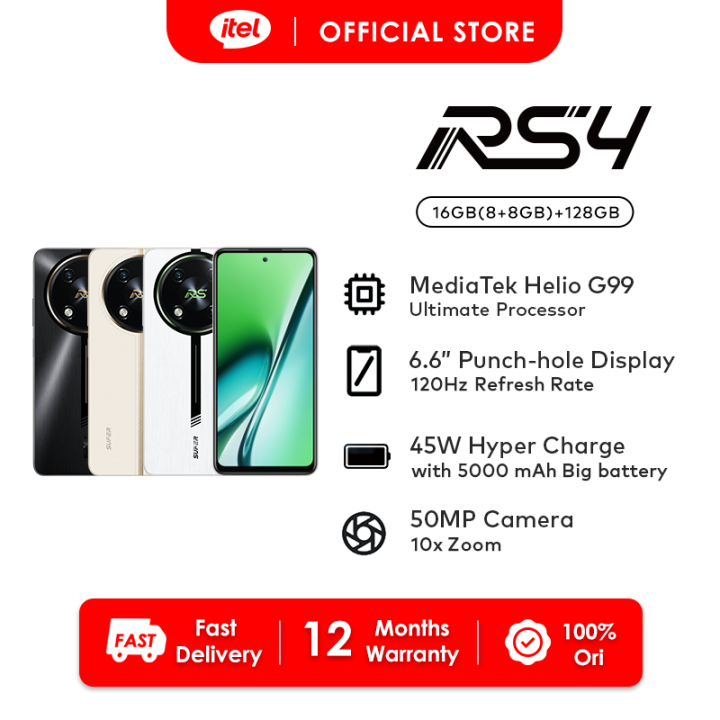 [New] itel RS4 RAM 16GB (8GB+8GB)+ROM 128GB | Helio G99 | 45W 5000mAh ...