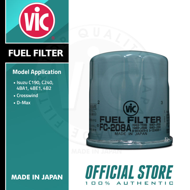 Roadfit VIC Fuel Filter FC-208A for Isuzu C190/C240/4BA1/4BE1/4BC2 ...