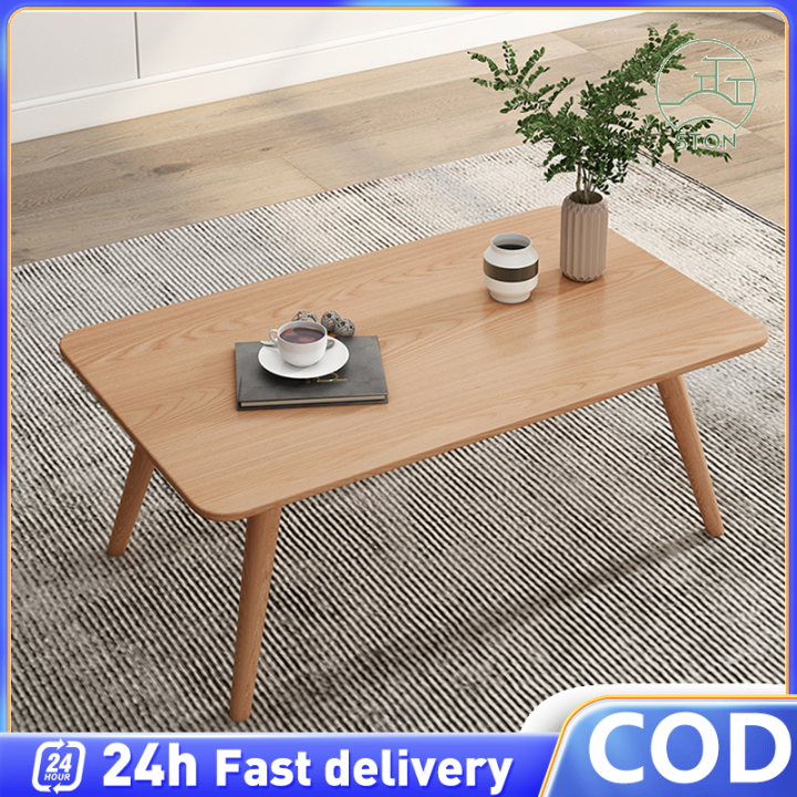 Elliptic Table Meja Shape Coffee Tea Simple Mini Living Room Small Wood ...