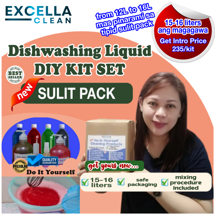 ExcellaClean DIY Dishwashing Liquid KIT SULIT PACK NOW in 15-16 liters ...