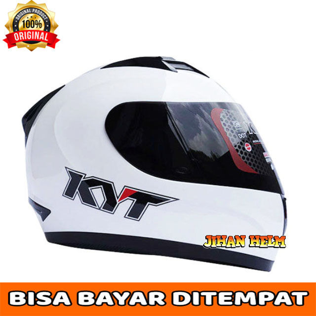 Helm Full Face Kyt R10 Solid White Original Termurah | Lazada Indonesia