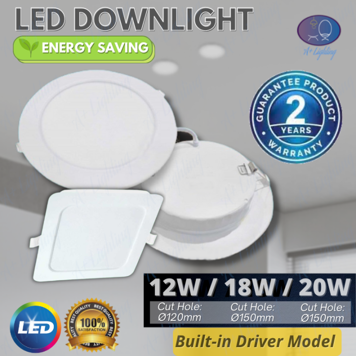 [2 Year Warranty] LED DOWNLIGHT 12W 18W 20W ROUND SQUARE 4" 6'' INCH ...