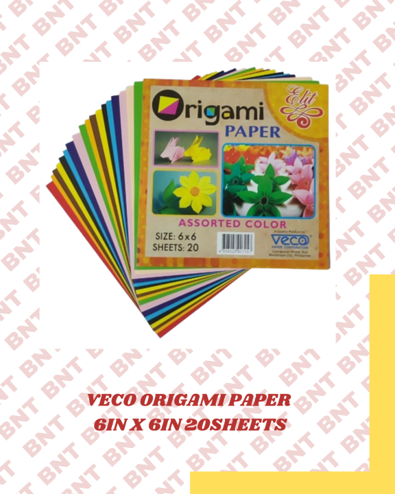 VECO ORIGAMI PAPER 6IN X 6IN 20SHEETS ASSORTED COLORS SOLD PER PACK ...