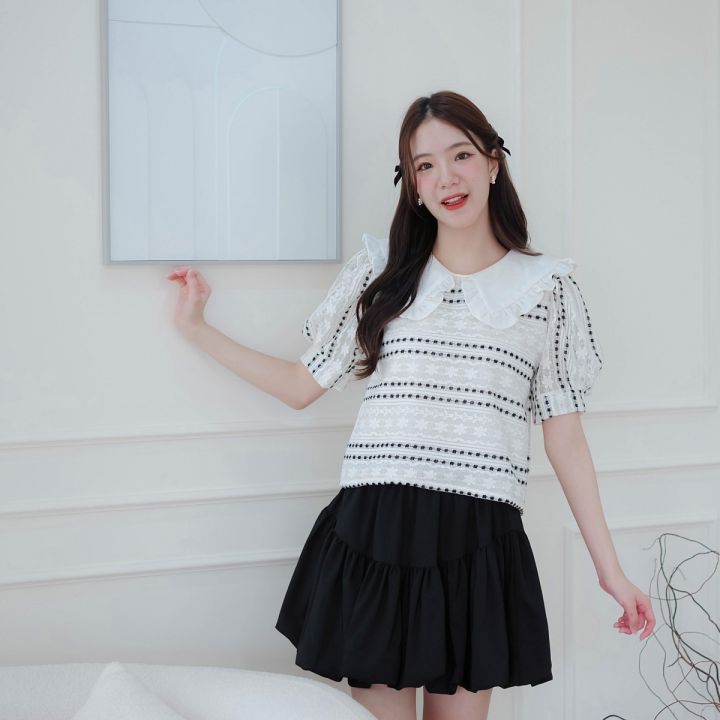06-306 Miss Mandy Lace Blouse - 3 ไซส์ - Morningkiss Shop | Lazada.co.th