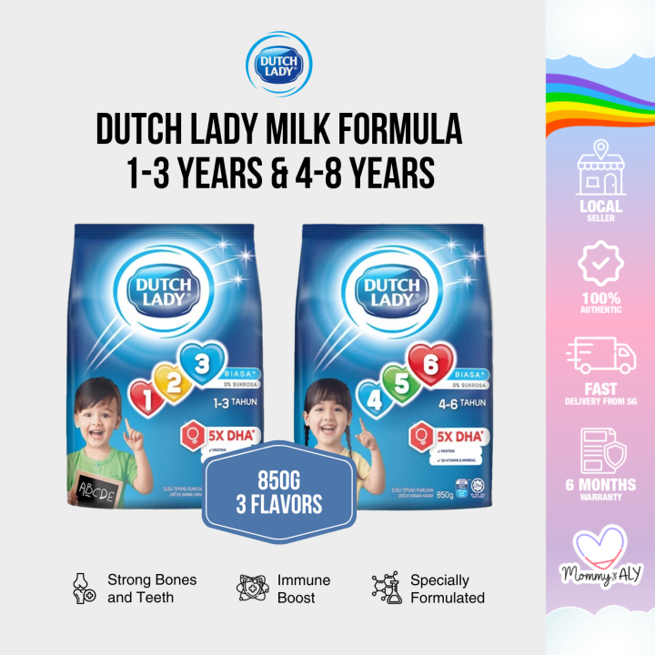 Dutch Lady Milk Formula 1-3 Years 4-8 Years 850g Kids Balanced Growth ...