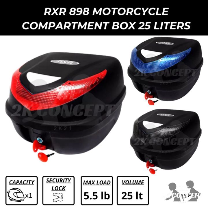 2k RXR 898 Motorcycle Compartment Universal Box 25 Liters | Lazada PH