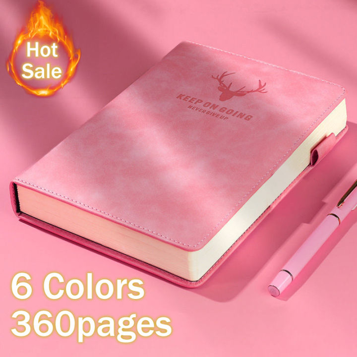 A5 PU Leather Notebook School Business Planner Notepad Meeting Record Diary Journal Loop 360 ...