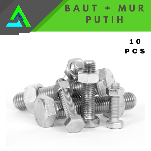 BAUT MUR PUTIH PAKET 10 PCS M7 X 50 KUNCI 11 | Lazada Indonesia