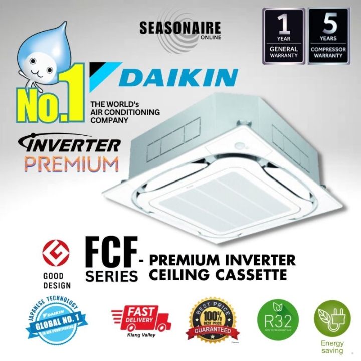 DAIKIN CEILING CASSETTE PREMIUM INVERTER [2.0HP-3.0HP] FCF-SERIES | Lazada