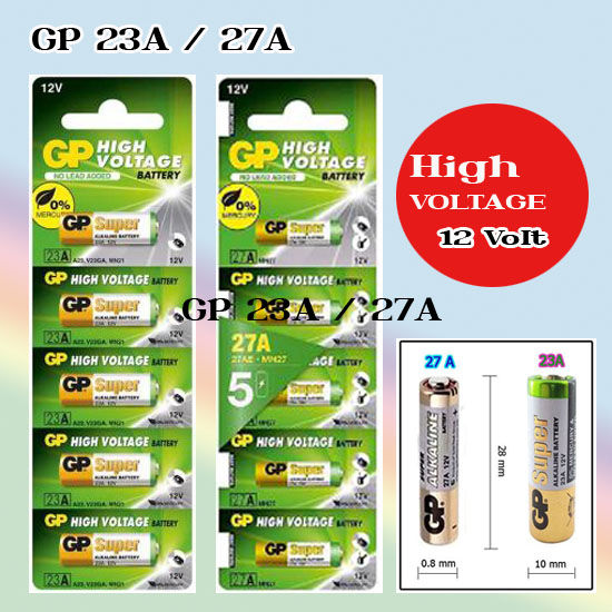 pac 5 ก้อน ถ่าน GP 23A และ 27A alkaline battery 12V มีตัวเลือกสินค้าด้านใน | Lazada.co.th