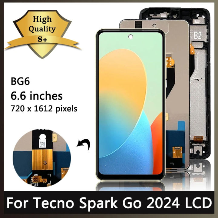 Lipodi BG6 LCD Tecno 6.6 "นิ้วสำหรับ Tecno Spark GO 2024 LCD BG6จอแสดง ...