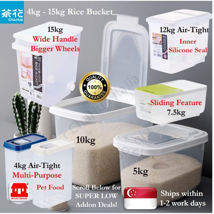Rice Bucket, Rice Container, Rice Storage 5kg, 10kg, 15kg, Sliding ...