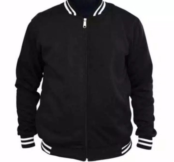 Jaket Base ball Varsity Hitam POLOS | Lazada Indonesia