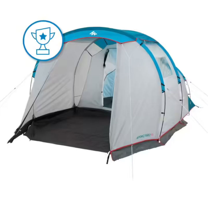 Quechua Arpenaz 4.1 tent with tent poles| 4 people 1 bedroom Tenda ...