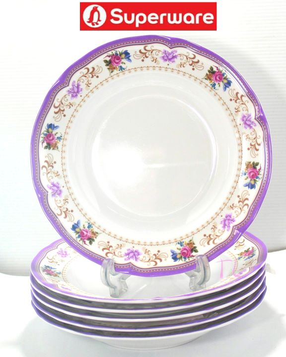 จานทรงลึก9 นิ้ว 6ชิ้น ลายวาเลนเซีย Superware ซุปเปอร์แวร์เกรดA เมลามีน ...