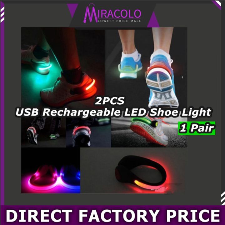 MIRA 2Pcs Rechargeable Version LED Shoe Clip Jogging Safety Light ...
