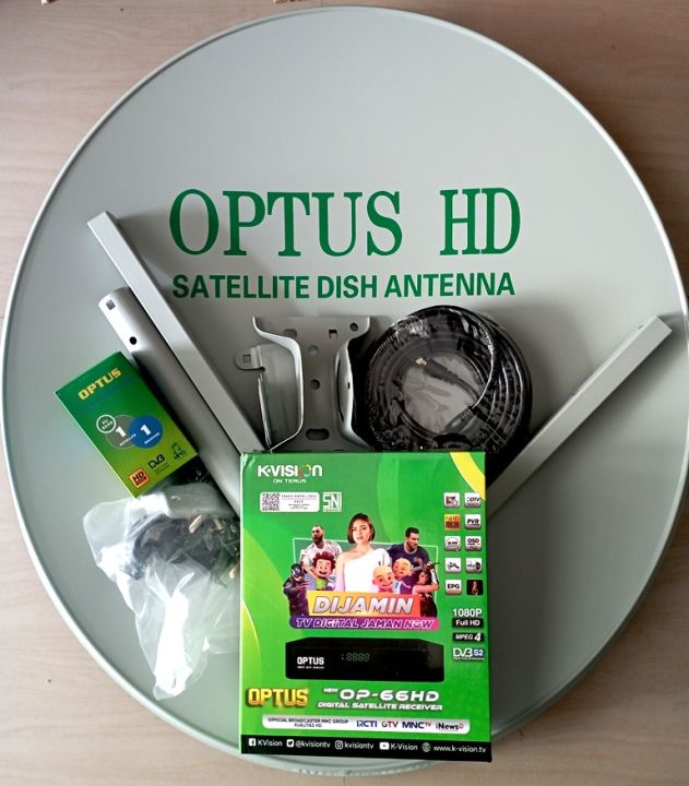 K-vision OPTUS Satellite Receiver lengkap Dish Parabola 60cm & LNB ...