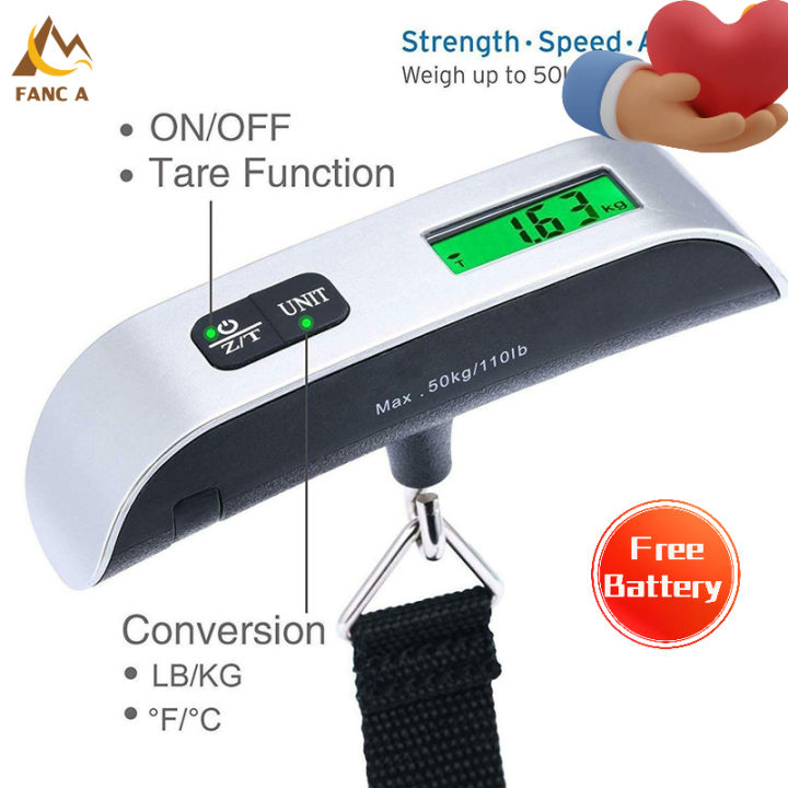 Handheld Scale 50kg/110lb Electronic Digital Luggage Scale Travel ...