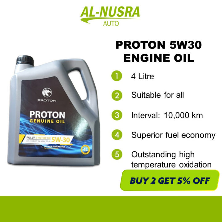 PROTON 5W30 ENGINE OIL 4L MINYAK HITAM FULLY SYNTHETIC 5W-30 MINYAK ...
