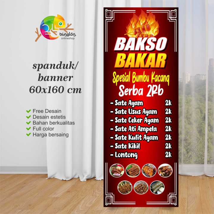 Spanduk Banner 60x160 Bakso Bakar Reques Desain | Lazada Indonesia