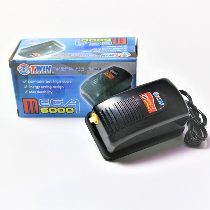 ปั๊มลมตู้ปลา 1 ทาง MEGA 6000 ปั๊มลมออกซิเจน | Lazada.co.th