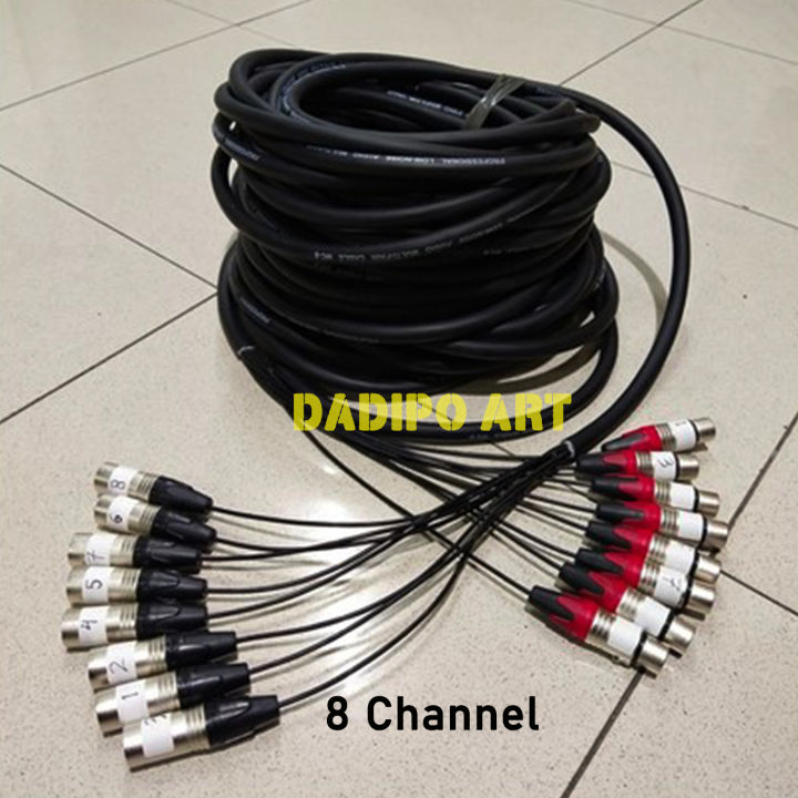 Snake Kabel isi 8 Komplit + Konektor Jack XLR Male-Female 3 Meter ...