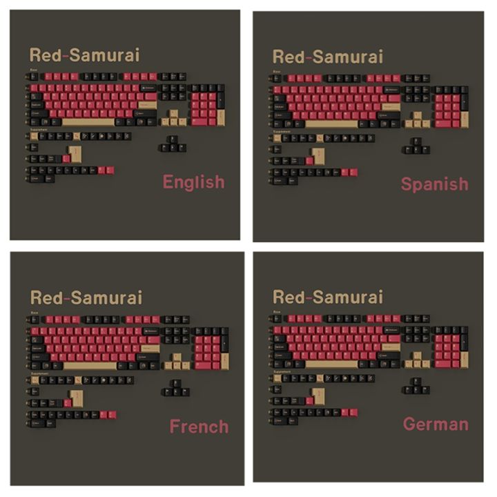 Keycaps Pbt Cherry Profile Red Samurai Big Set Key Caps Key Caps ...