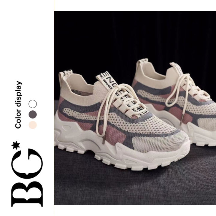 BG World รองเท้ากีฬา รองเท้าแพลตฟอร์ม ลื่น ทนต่อการสึกหรอ ระบายอากาศได้ outdoor ผู้หญิงแฟชั่น ...