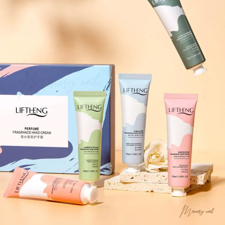 (LIFTHENG ชุด5ชิ้น) ชุดครีมทามือ 5ชิ้น ครีมทามือ บำรุงผิวมือนุ่มชุ่ม ...