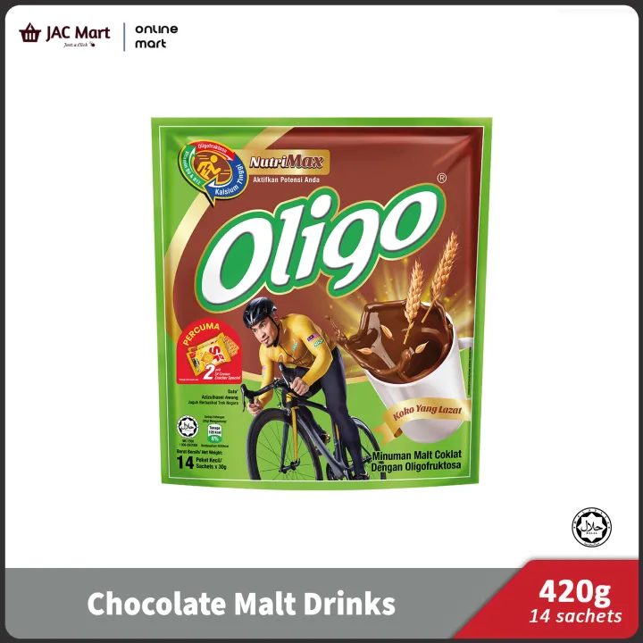 [FREE 2 SF Crackers] OLIGO Chocolate Malt Drink | 420G [14's x 30G] | Lazada