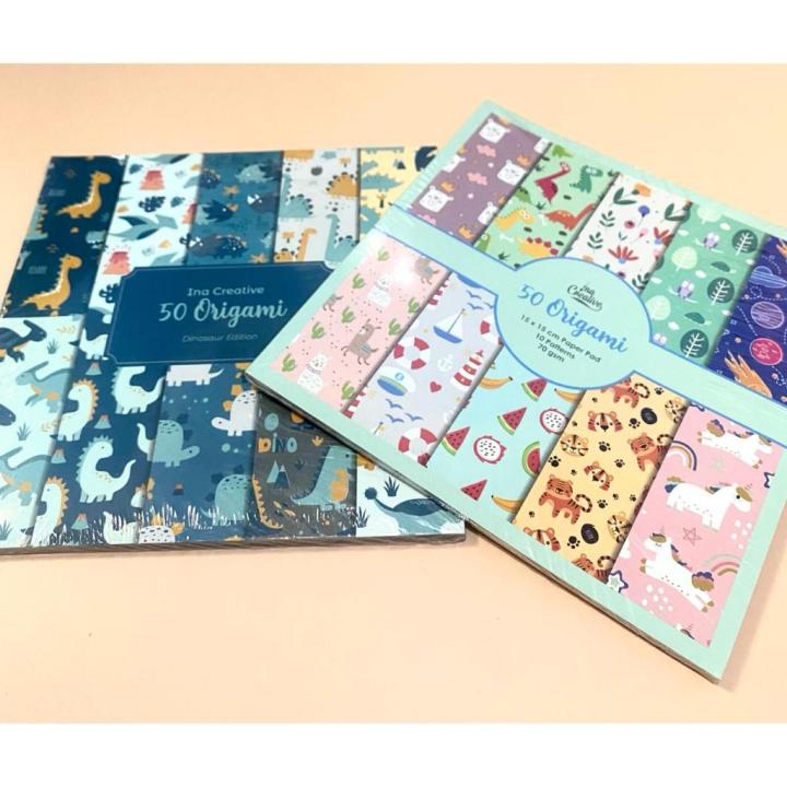 [1 Pack / 50 Lembar] 15x15 cm - Origami Paper / Kertas Origami 10 motif ...
