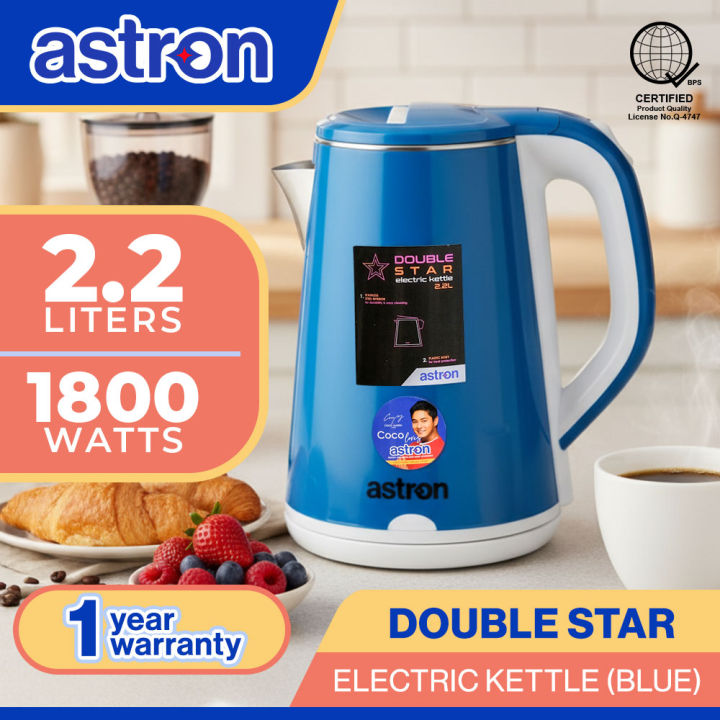 Astron DOUBLESTAR Electric Kettle - Blue | 2.2 Liter Capacity ...