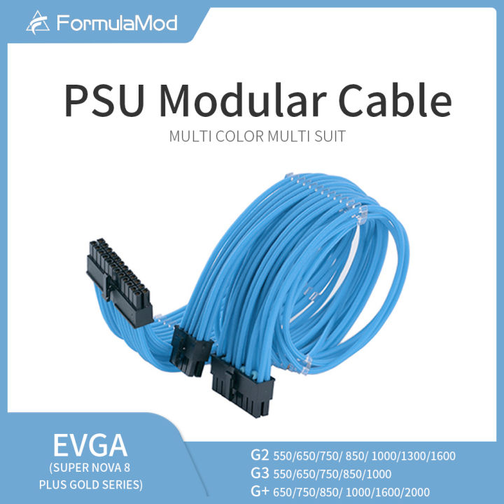 FormulaMod EVGA Fully Modular PSU Cable Kit, 18AWG Sleeved, Kit For ...