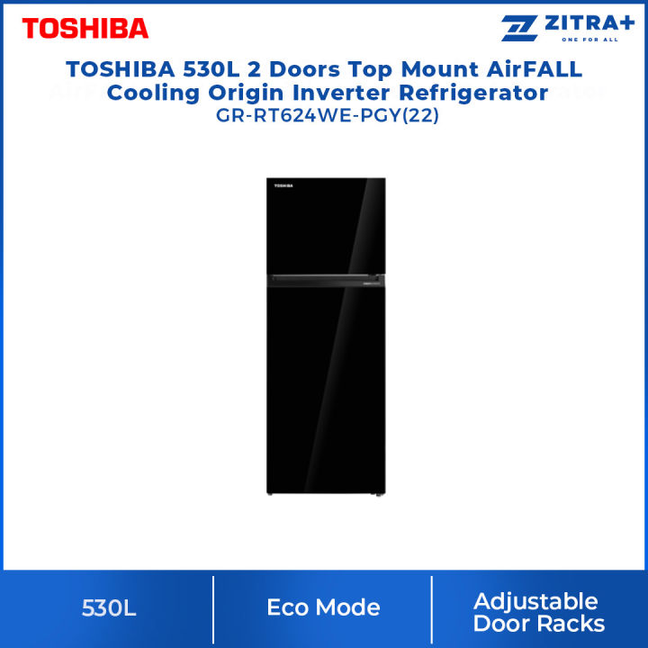 TOSHIBA 530L 2 Door Top Mount AirFALL Cooling Origin Inverter ...