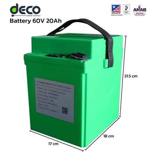 แบตเตอรี่ลิเธียม 60V 20Ah สำหรับDecoรุ่น1000w #Hannah #Ekon #Luciano # ...