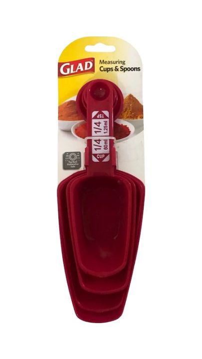 Glad Measuring Cups & Spoons Set - Red - Imported (Set Of 4 Pieces ...