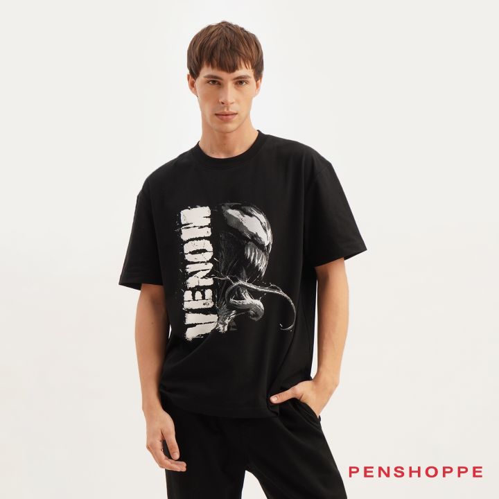Penshoppe Marvel Spider-Man Relaxed Fit Graphic T-Shirt For Men (Black ...