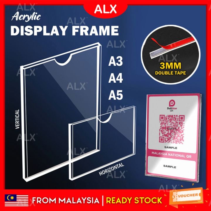 ALX MALAYSIA Transparent A3 A4 A5 Acrylic Frame Horizontal Vertical ...