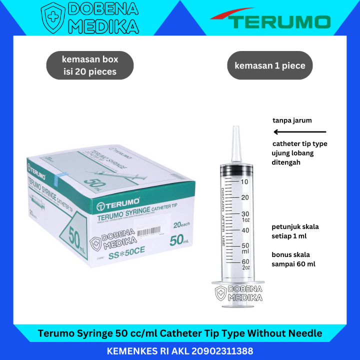Terumo Syringe 50 ml Catheter Tip Type isi 20 | Lazada Indonesia