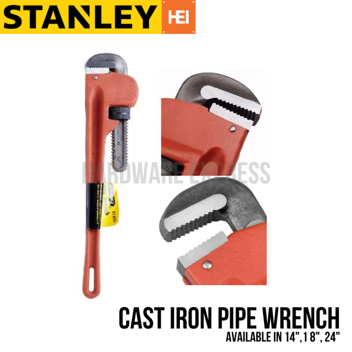 Stanley Heavy Duty Cast Iron Pipe Wrench 14" 18" 24" 87-624 87-625 87 ...