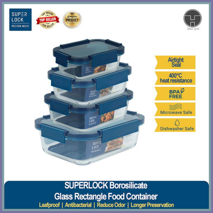 [TeoHin] Micronware Superlock Airtight Borosilicate Glass Rectangular ...
