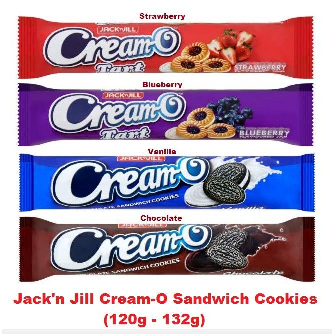 Jack n' Jill Cream-O Biscuits 120gm 4 Flavor (Vanilla, Chocolate ...