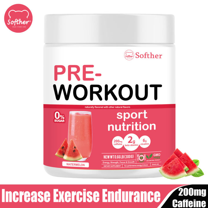 Softher Pre Workout Powder Energy Drink for Enhance Strength Boost ...