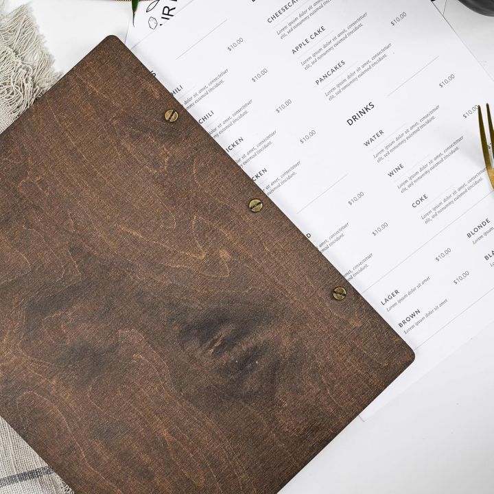 Inko Horeca - Pemegang Menu Kayu 11.8 x 9 inci - Buku Menu untuk ...