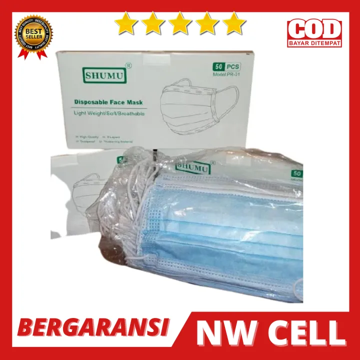 MASKER MULUT WAJAH 3PLY 5OPCS DISPOSABLE EARLOP SURGICAL MASKER MEDIS 1 ...