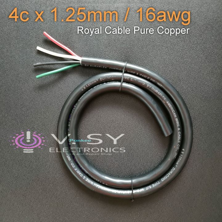 4c x 1.25mm / 16awg /#16 300v Multi Conductor Royal Cord Control Cable Electrical Wire Pure ...