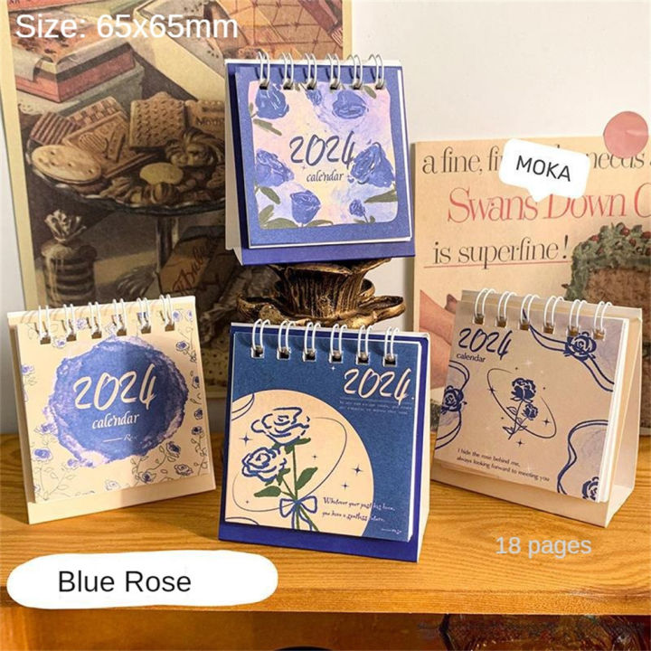 2024 Mini Desk Calendar Loose-leaf Cartoon Design Small Desk Calendar ...